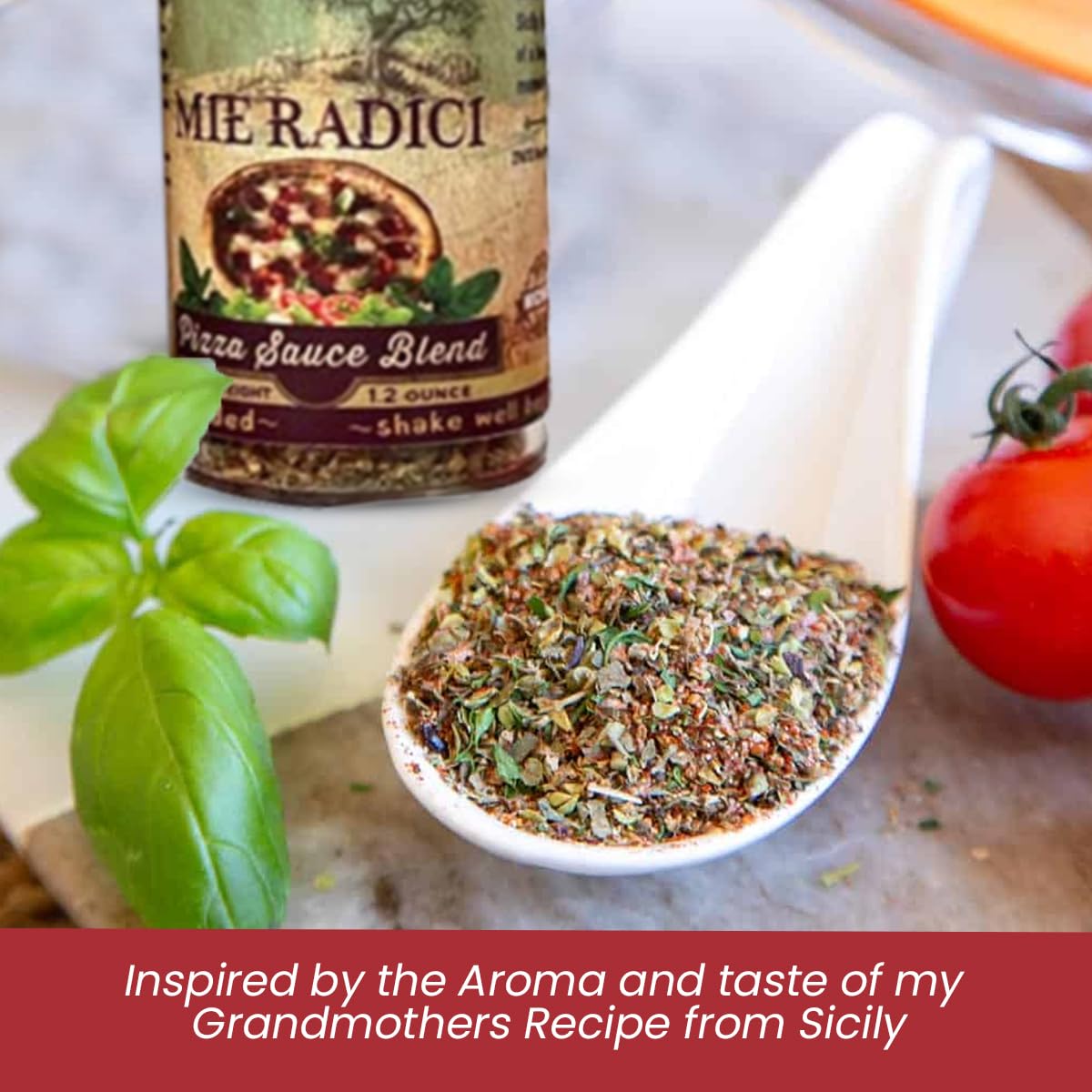 Sicilian Pizza Sauce Blend with shaker top - Mie Radici Inc