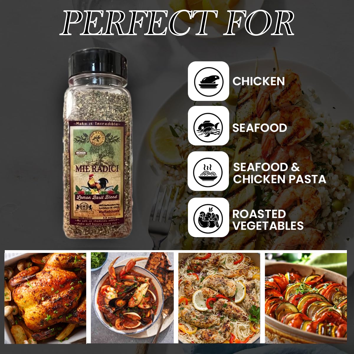 Lemon Basil Blend with shaker top - Mie Radici Inc