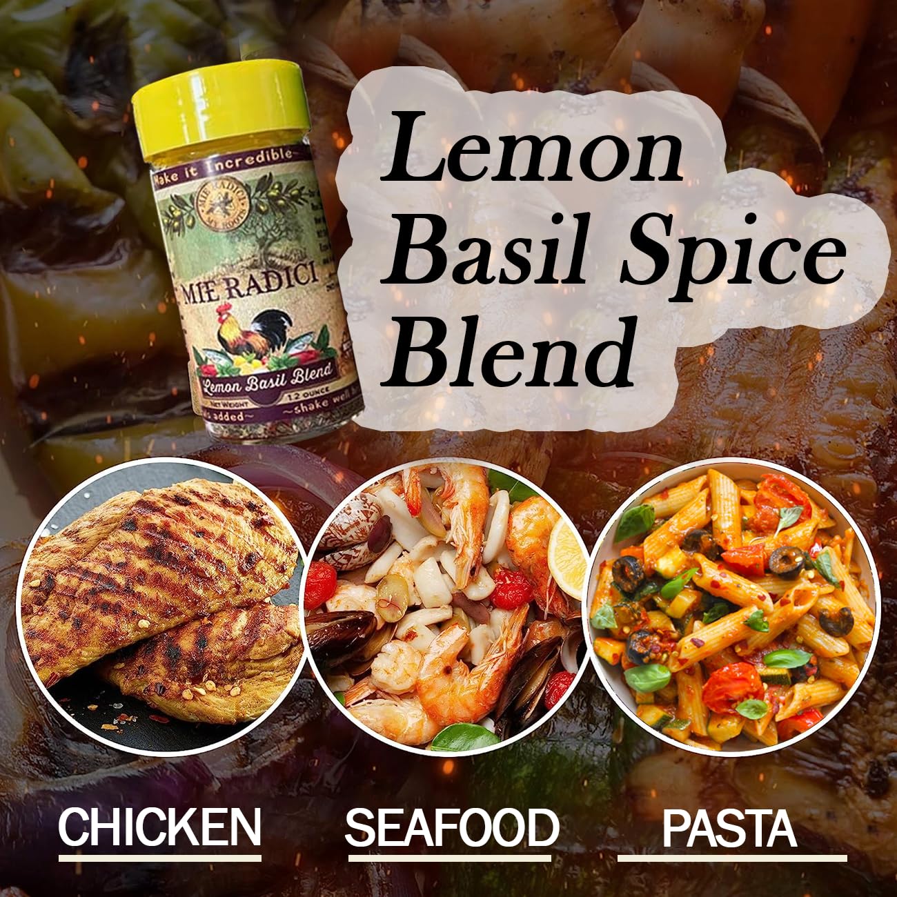 Lemon Basil Blend with shaker top - Mie Radici Inc