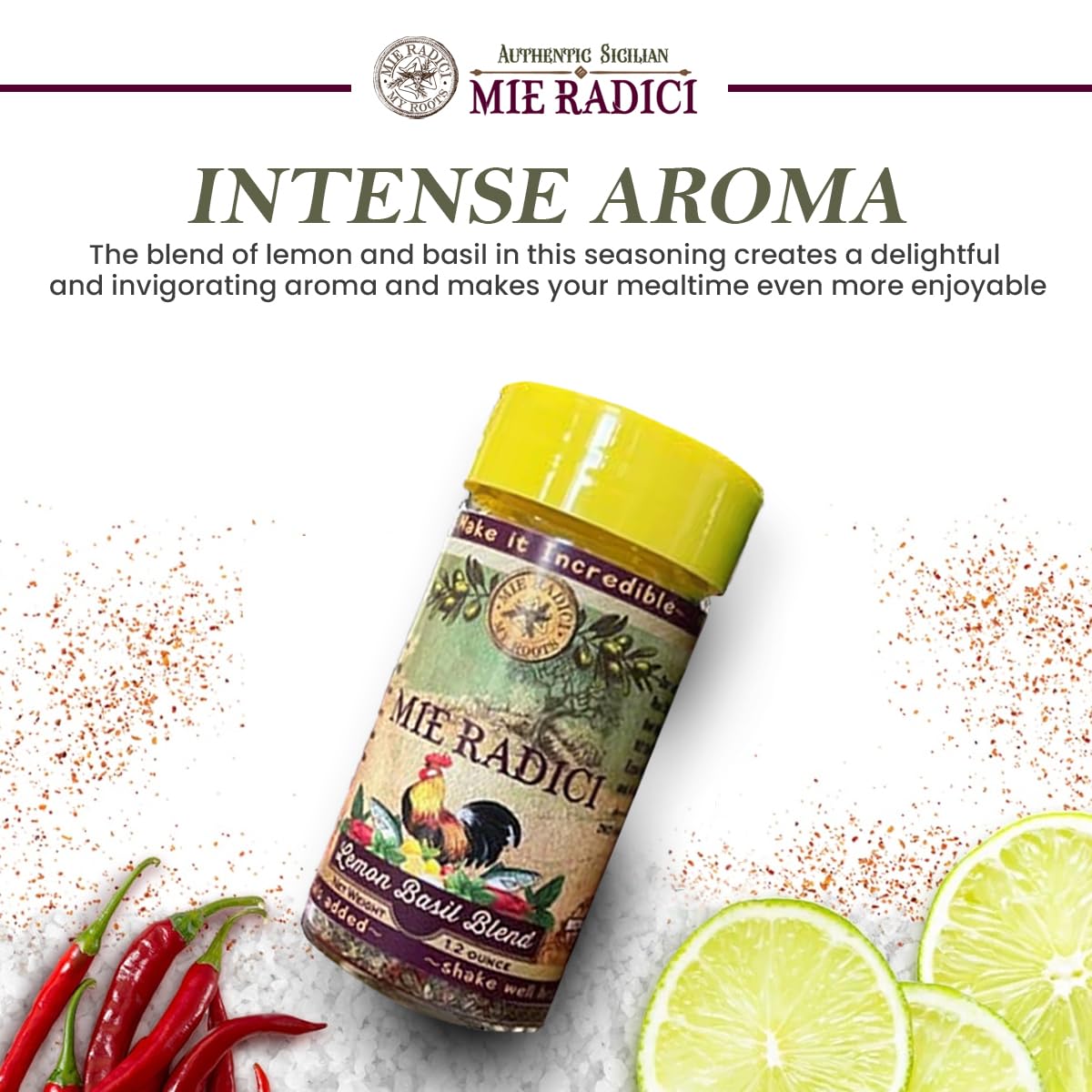 Lemon Basil Blend with shaker top - Mie Radici Inc