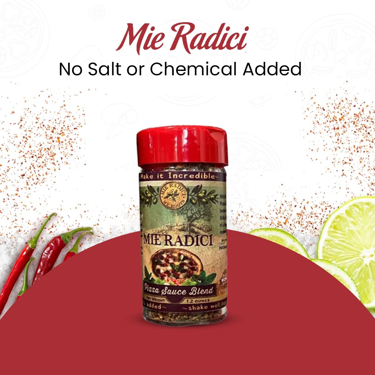 Sicilian Pizza Sauce Blend with shaker top - Mie Radici Inc